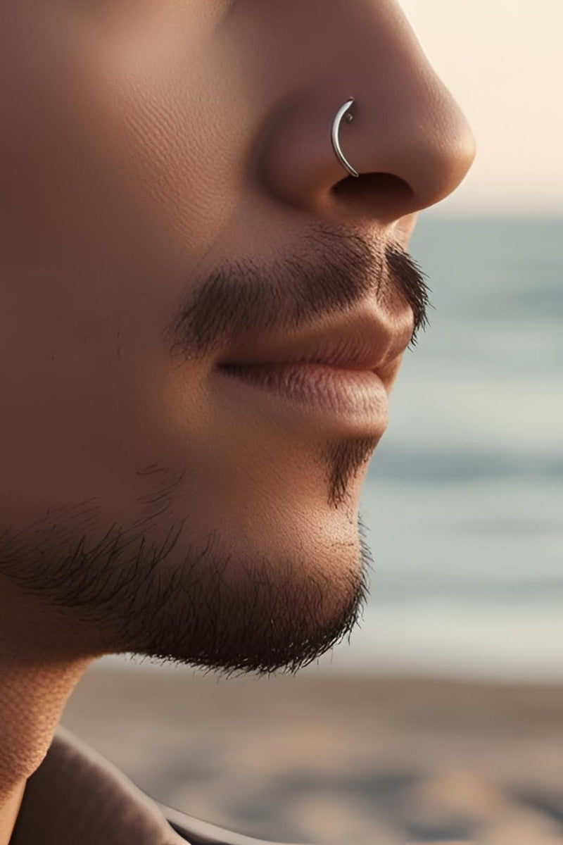 Gold L-Bend Nose Studs | L Shaped Studs — Monster Piercing