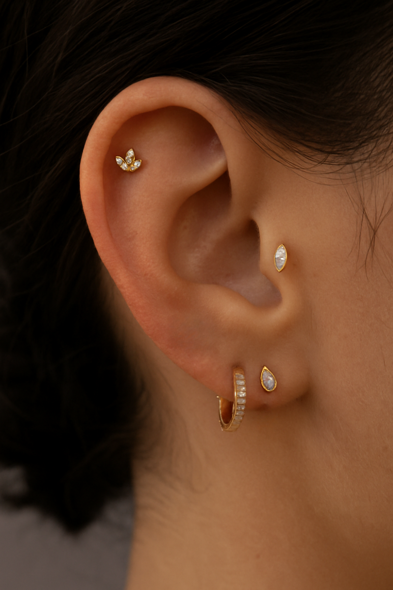 Titanium, Gold & Silver Flatback Studs | Ear Piercing jewellery ...