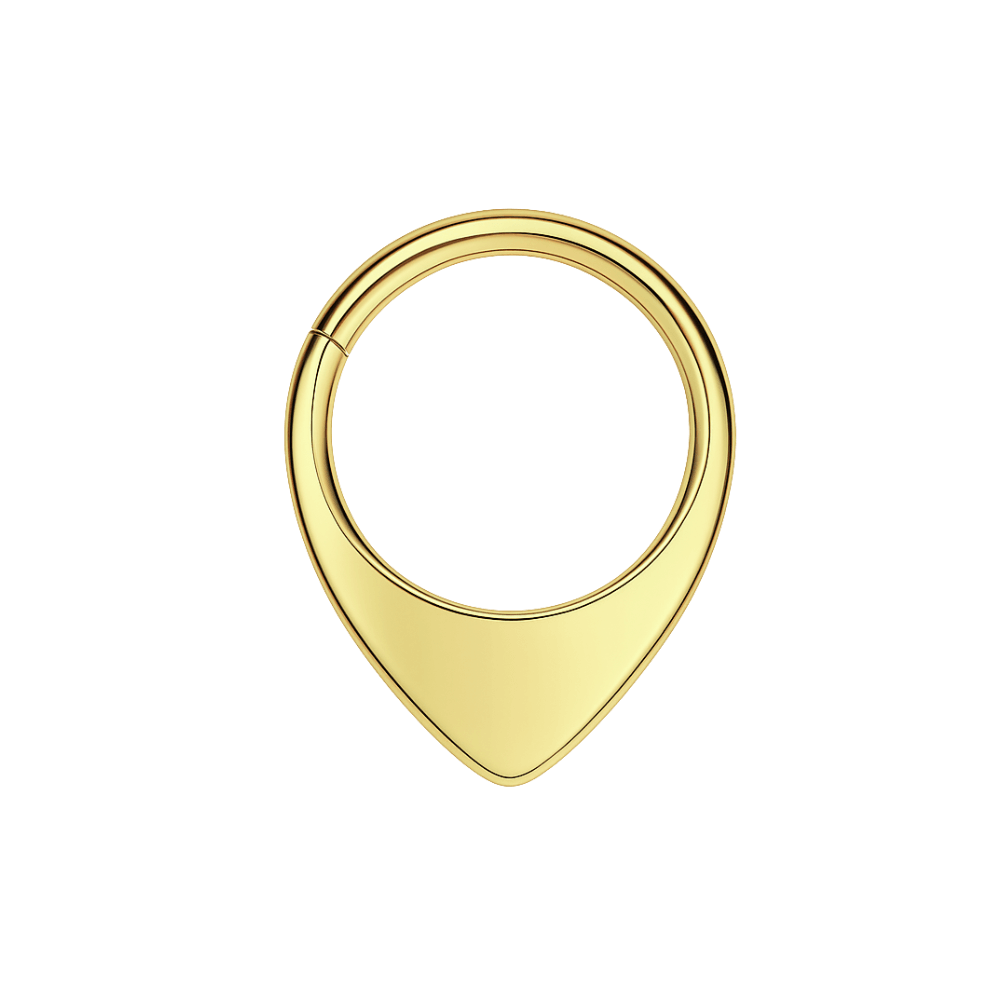 Titanium Teardrop Hinged Segment Clicker Ring — Monster Piercing