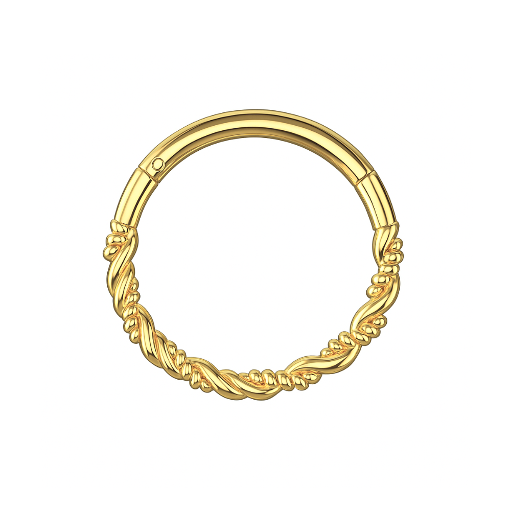 925 Sterling Silver Twisted Style Segment Clicker Ring