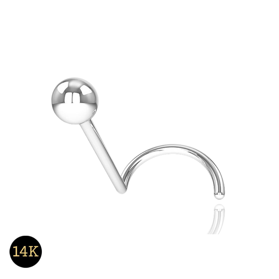 14K Gold Top Ball Nose Screw Stud