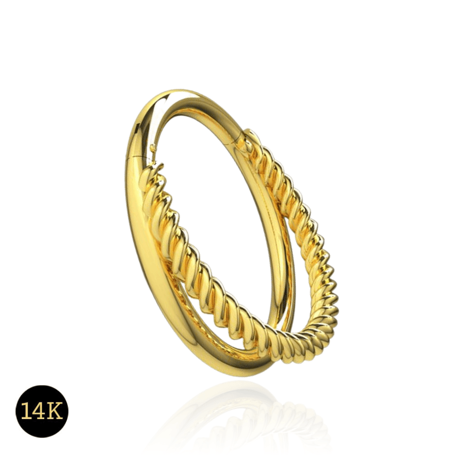 Stylish 14K Gold Double Stack Hinged Clicker | Premium Design — Monster ...