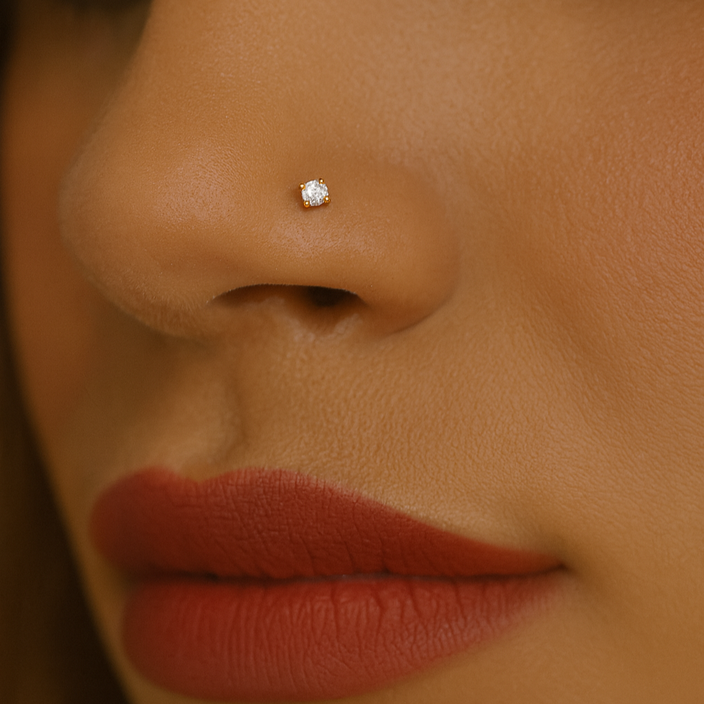 Gold Nose Screw Piercing | Buy Nose Screws — Monster Piercing