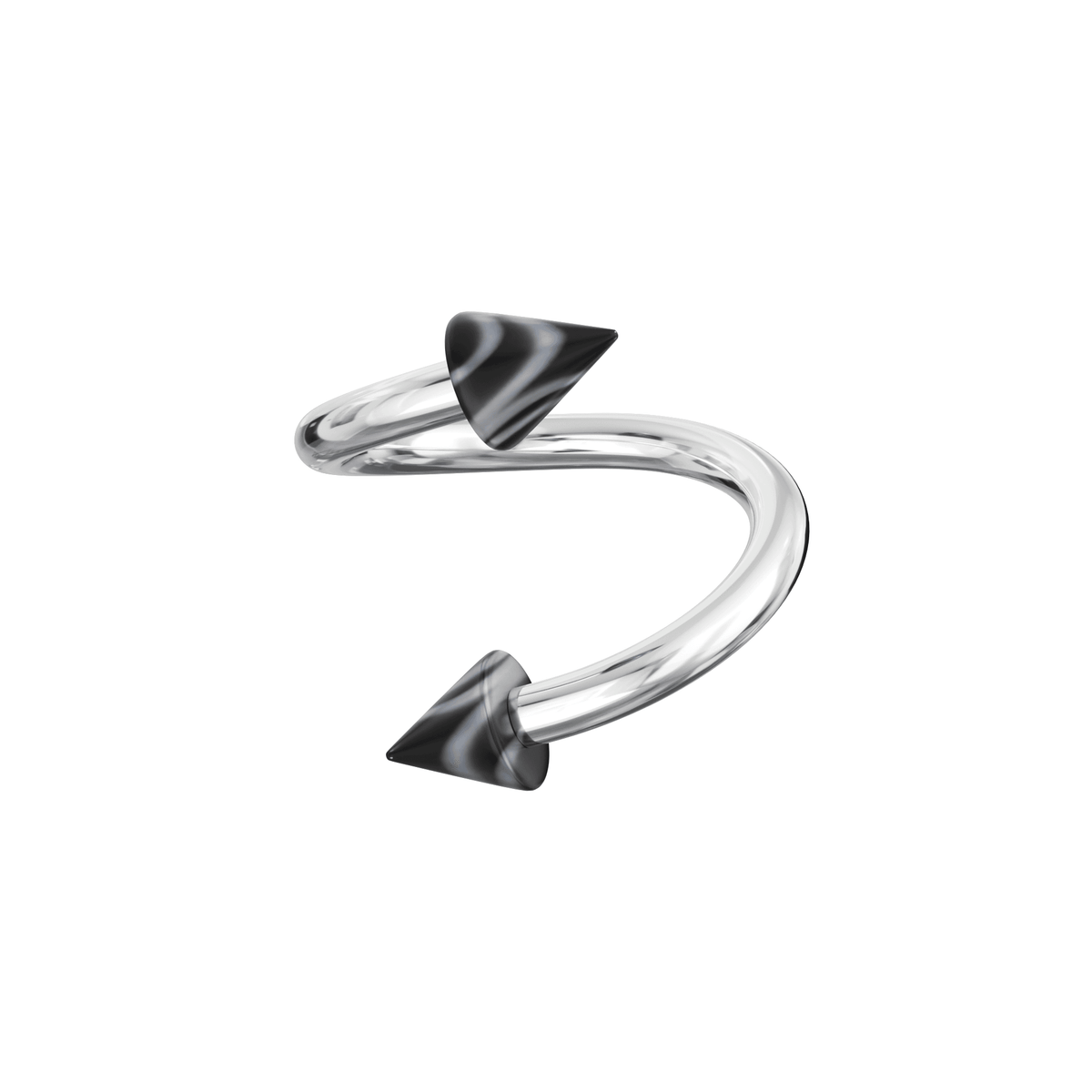 316L Surgical Steel Twisted Barbell With Marble UV Cones (Pack of 10 ...