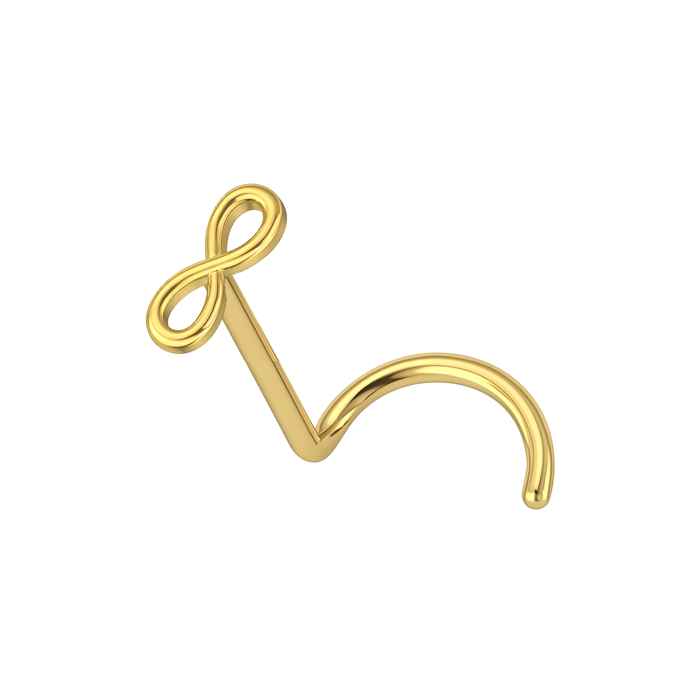 14K Gold Infinity Nose Screw Nose Stud — Monster Piercing
