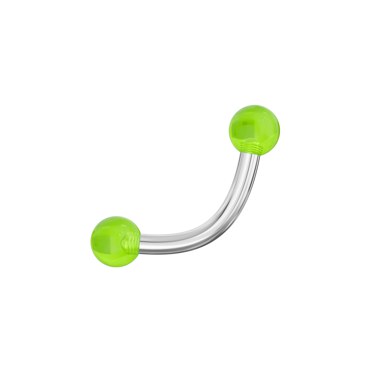316L Surgical Steel Curved Bar with Glossy UV Balls (Pack of 10 ...