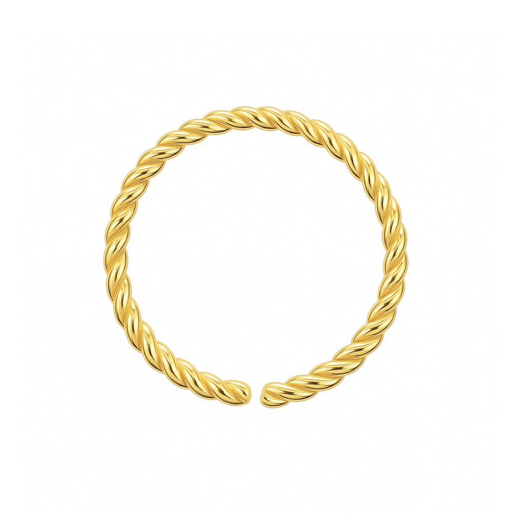 14K Gold Twister Seamless Hoop | Minimal Nose Ring — Monster Piercing