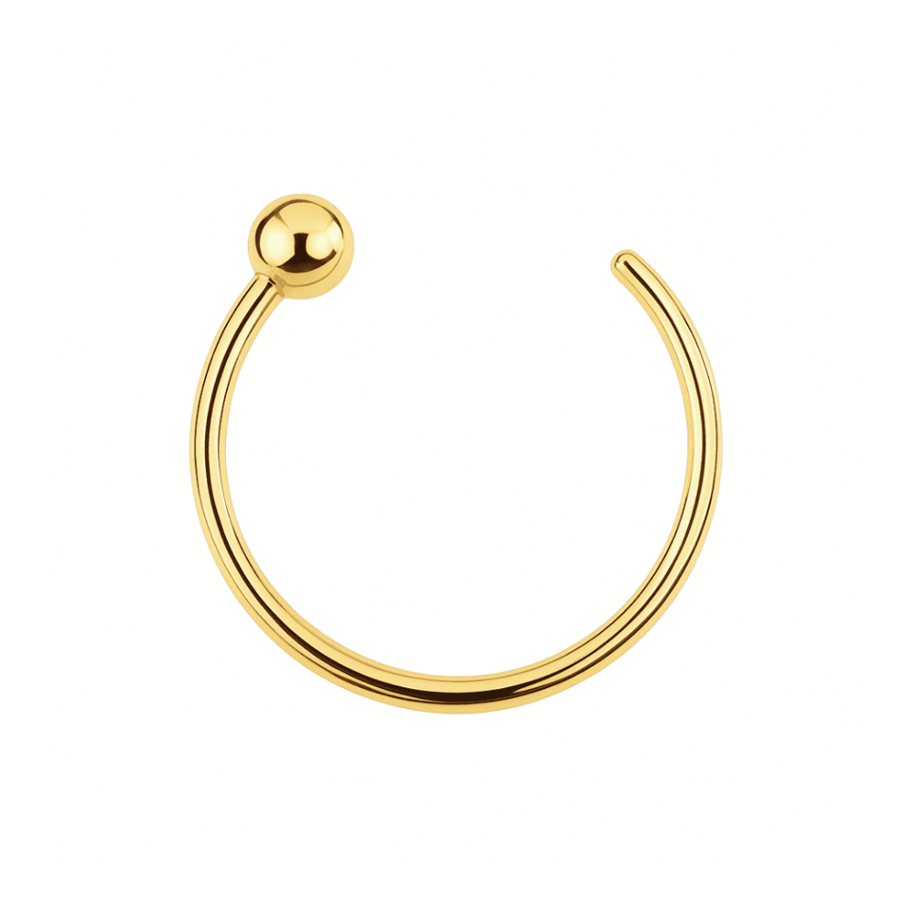 9K Gold Ball-End Nose Ring — Minimal, Elegant, Secure — Monster Piercing