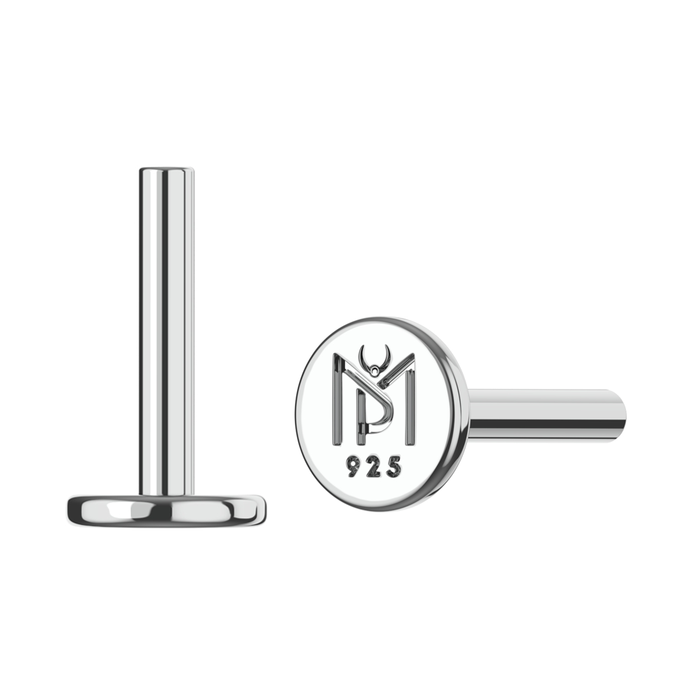 925 Sterling Silver Internally Threaded Flatback Labret Bar — Monster ...