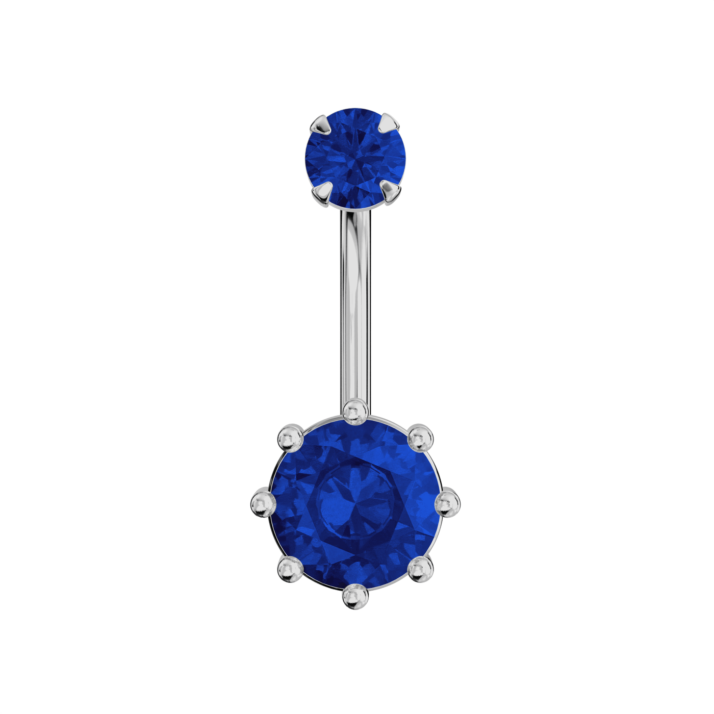 925 Sterling Silver Round Jewelled Spinal Belly Ring | Buy Belly ...