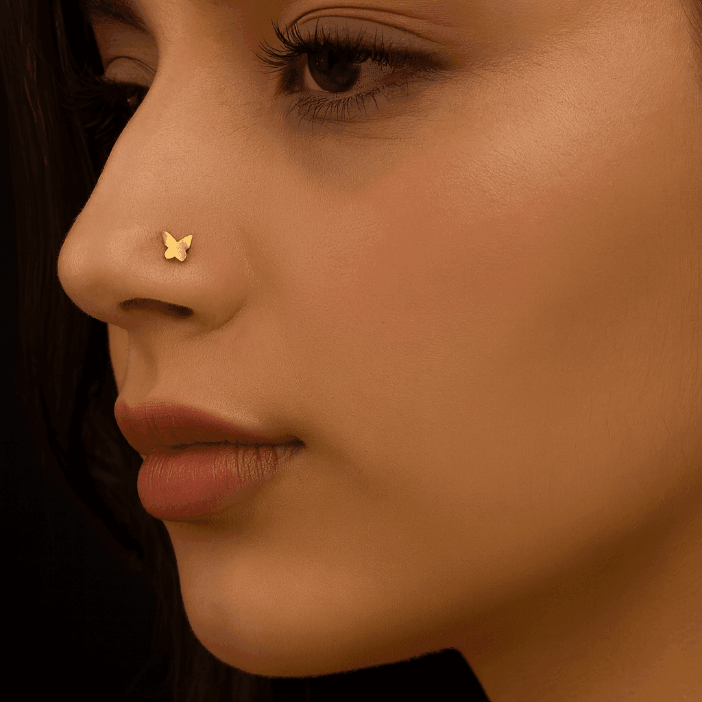 Gold Nose Screw Piercing | Buy Nose Screws — Monster Piercing