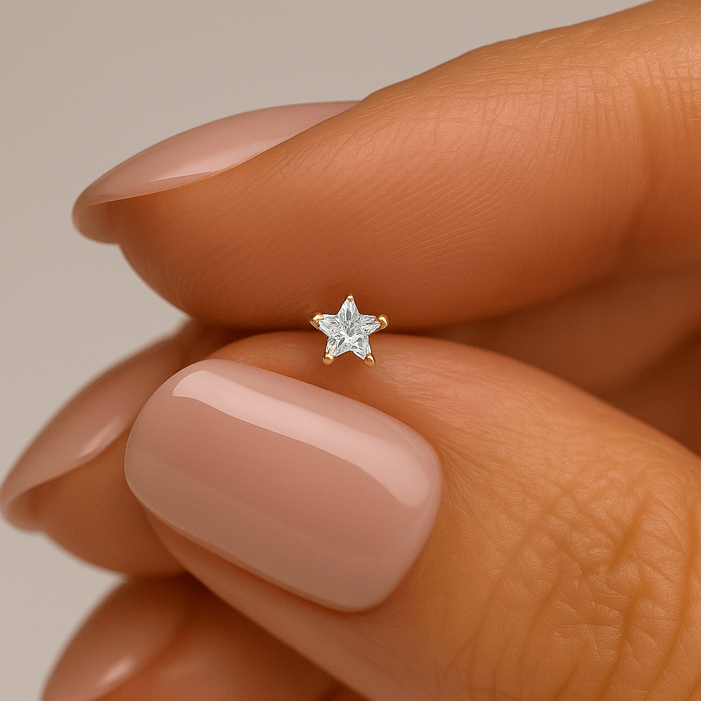 Gold Nose Screw Piercing | Buy Nose Screws — Monster Piercing