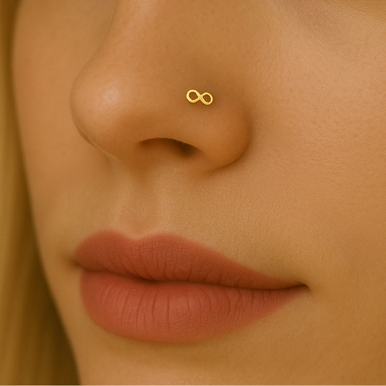 14K Gold Infinity Nose Screw Nose Stud — Monster Piercing