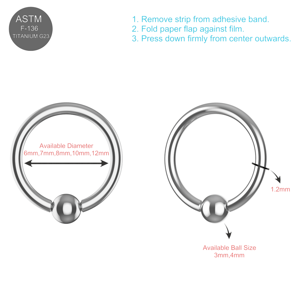 EO Gas Sterilised G23 Titanium Captive Bead Ring
