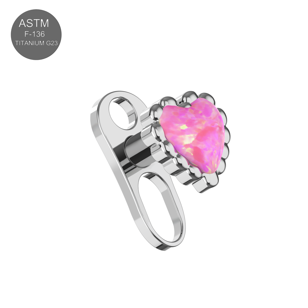 Alluring Opal Heart Jewelled Dermal Anchor for Radiant Charm — Monster ...