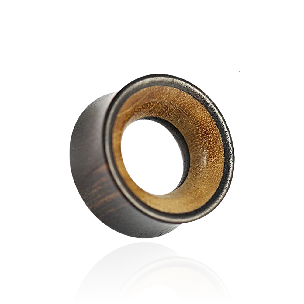 Double Flared Organic Teak and Iron Wood Tunnel Ear Plug