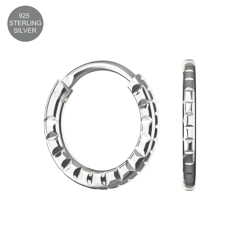 925 Sterling Silver Laser Cut Hoop Ring — Monster Piercing