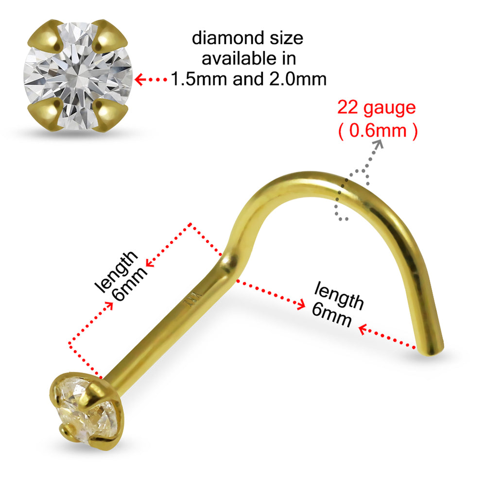 Gold Nose Screw Piercing | Buy Nose Screws