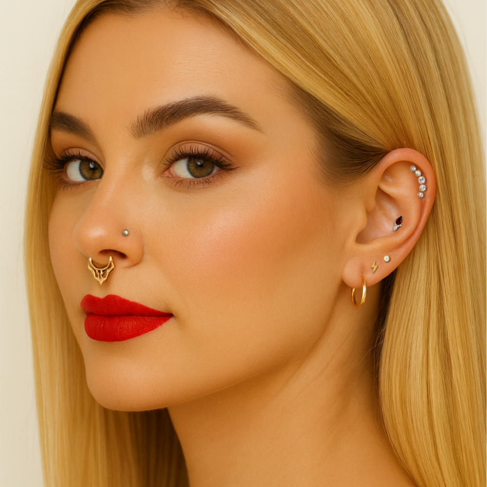 Titanium, Gold & Silver Flatback Studs | Ear Piercing jewellery ...
