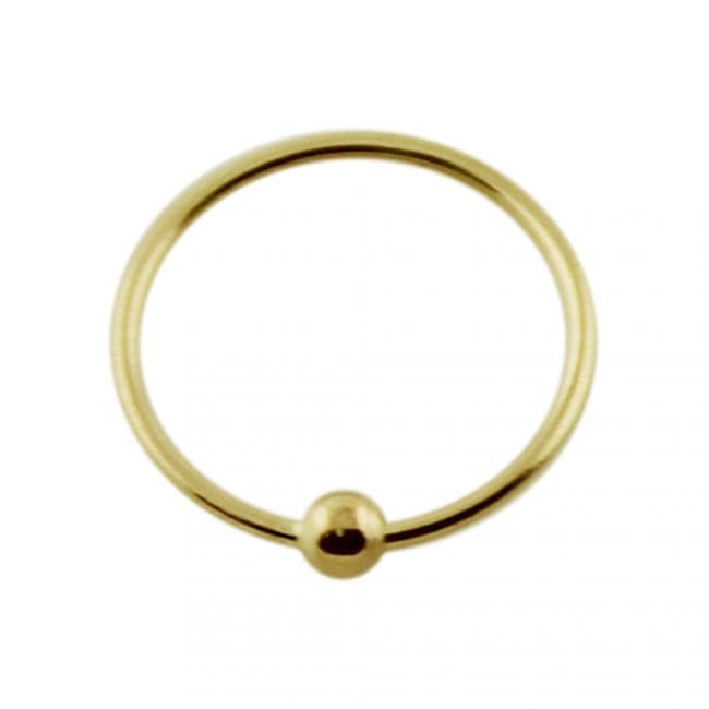 14ct Gold BCR Nose Hoop Ring - Classic Piercing Jewelry