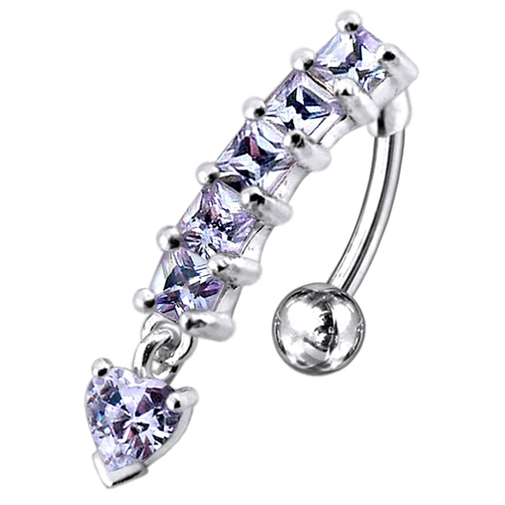 925 Sterling Silver Reverse belly Bar — Monster Piercing