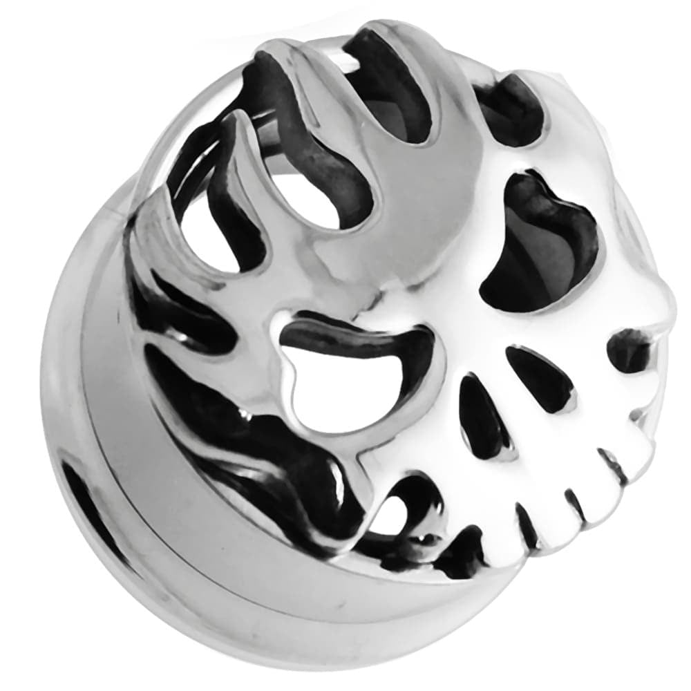 Burning Skull Flesh Tunnel - Edgy, Striking Ear Tunnel