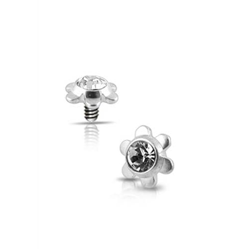 Dermal Anchor Tops adorned with Jewel-Encrusted Flowers — Monster Piercing