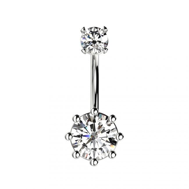 Sparkling Circlet Round Jewelled Spinal Belly Ring